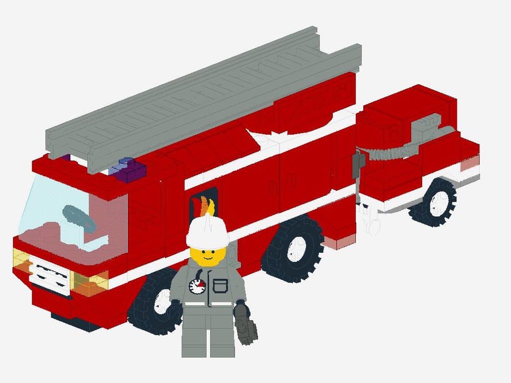 LEGO MOC-36970 Ladder Truck by Antarctica | Rebrickable - Build with LEGO