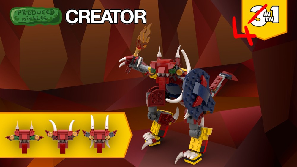 LEGO MOC Demon alternative build on 3-1 fire dragon by ProducedPickles ...