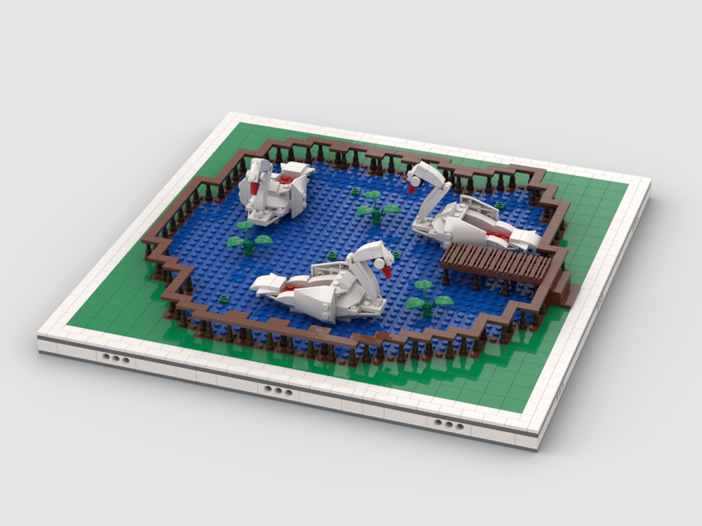 Lego Moc Swan Boats For Modular Amusement Park By Gabizon Rebrickable