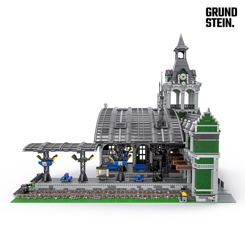 LEGO MOC Modular Train Station by -Felix- | Rebrickable - Build with LEGO