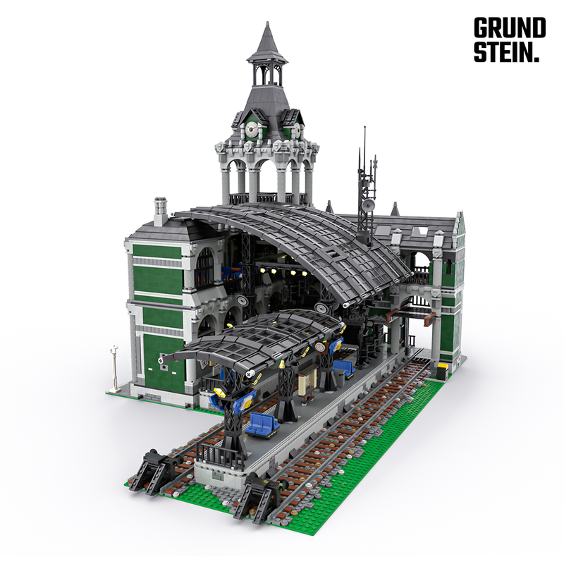 LEGO MOC Modular Train Station by -Felix- | Rebrickable - Build with LEGO