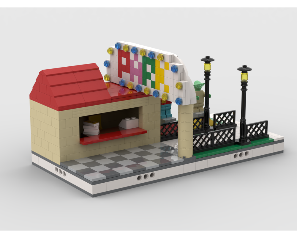 LEGO MOC-37761 Park Gate with Ticket booth for modular Amusement Park ...