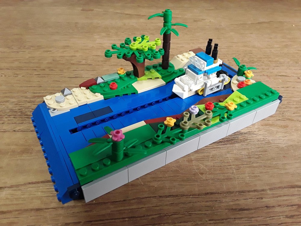 LEGO MOC Riverboat Diorama (With moving boat!) by LegoOri | Rebrickable ...