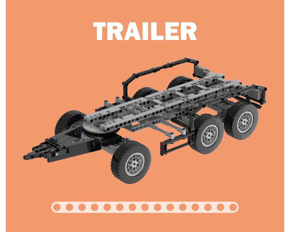 LEGO MOC 3 axles truck trailer by sthrom | Rebrickable - Build with LEGO