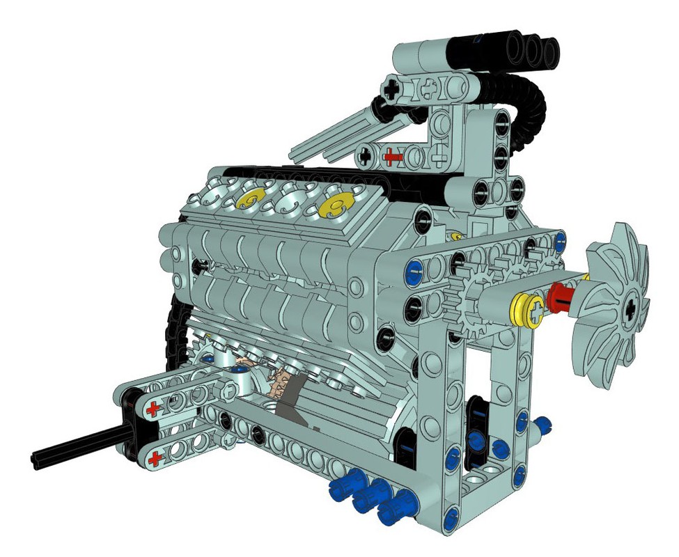 LEGO MOC Double v8 engine with motor and differential drive by Jaypope1 ...