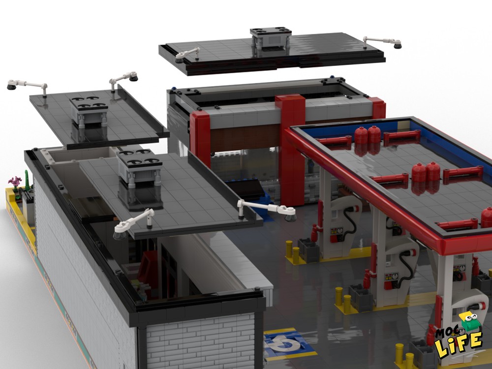LEGO MOC Gas station with no contact car wash by MocLife | Rebrickable ...