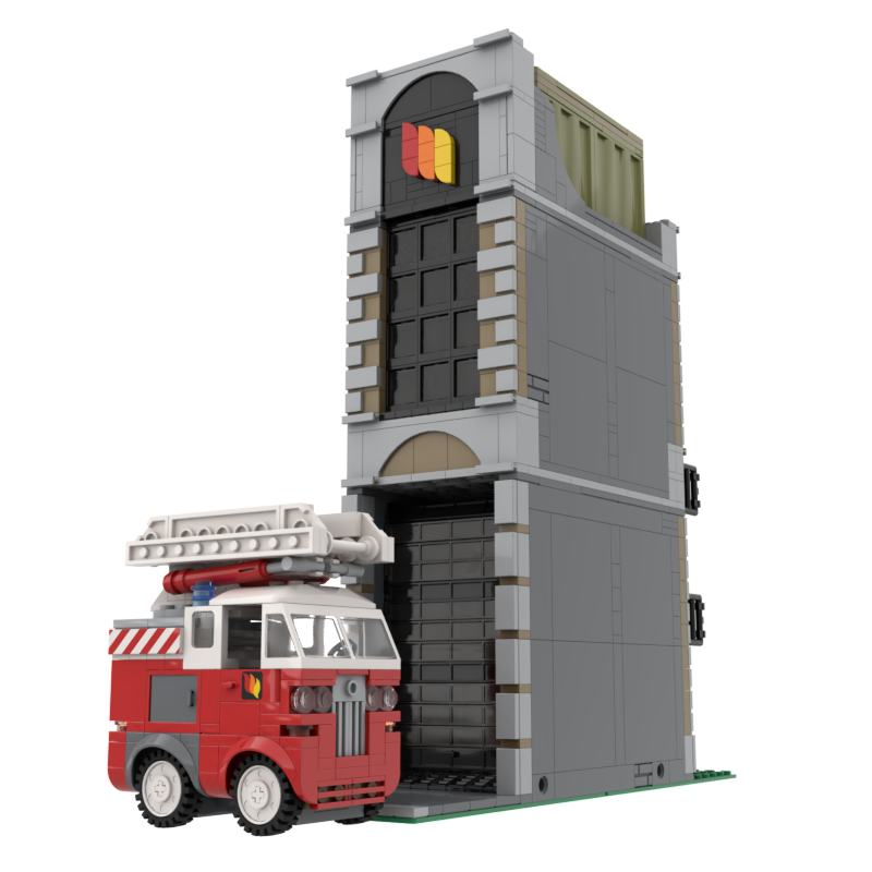 Lego Moc 10 Wide Fire Brigade By Giel71 Rebrickable Build With Lego