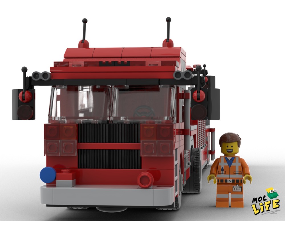LEGO MOC Tiller fire engine by MocLife | Rebrickable - Build with LEGO
