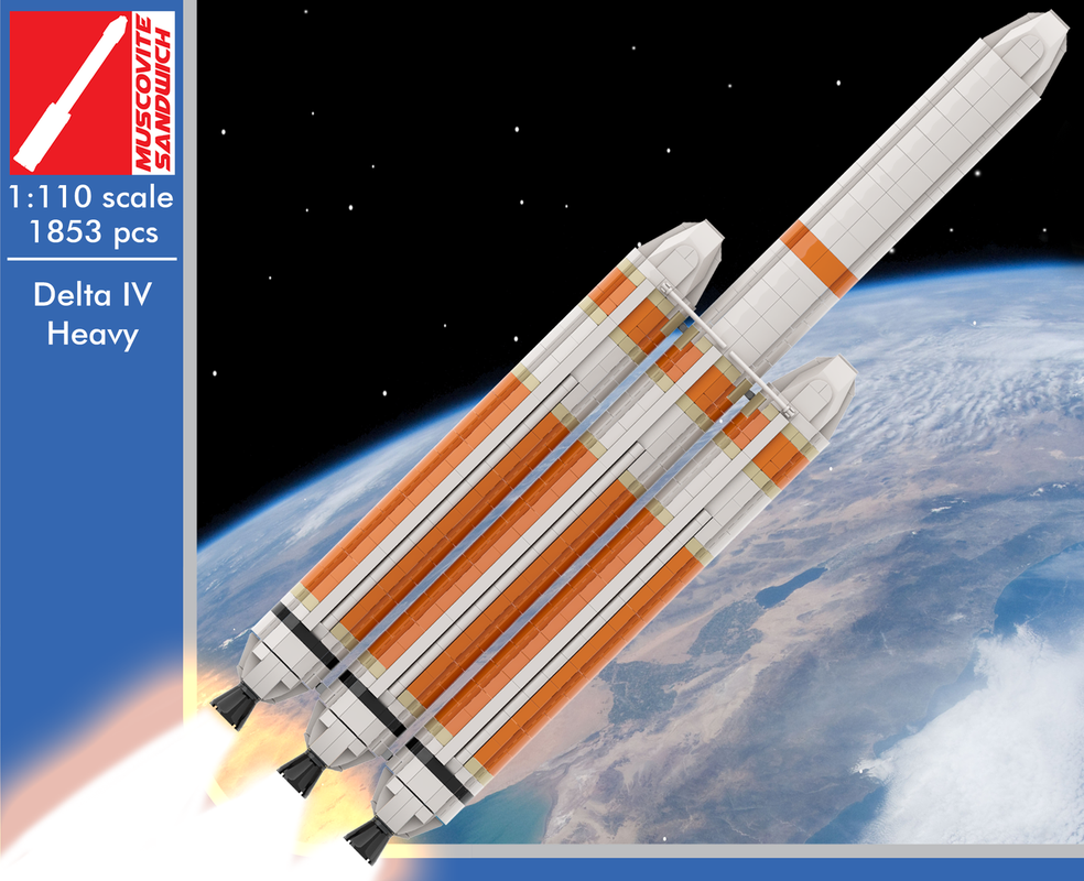 LEGO MOC Delta IV Heavy (1:110 scale) by smazmats | Rebrickable - Build ...