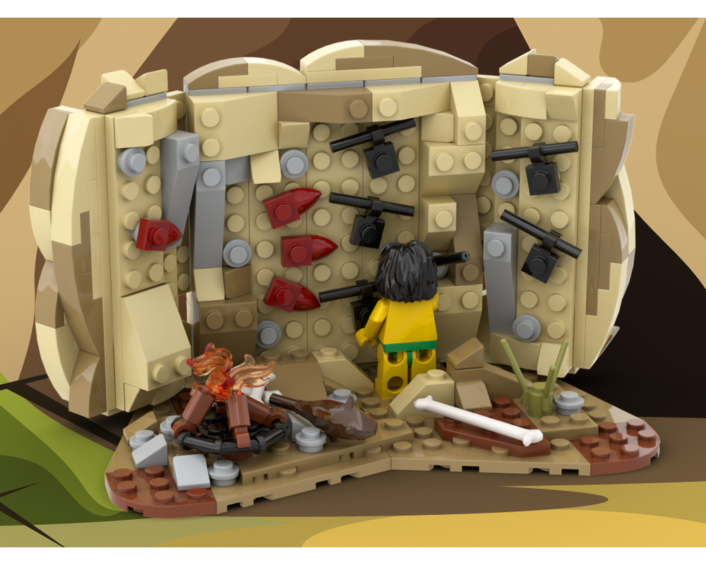 LEGO MOC Caveman Wall Painting by gabizon | Rebrickable - Build with LEGO