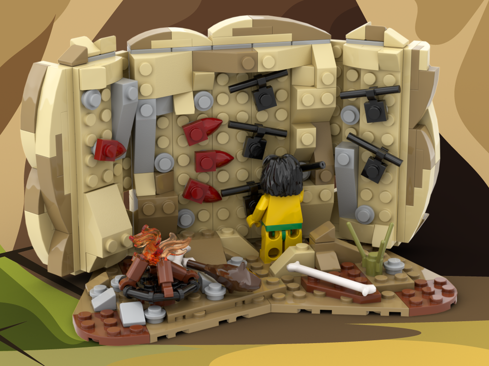 LEGO MOC Caveman Wall Painting by gabizon | Rebrickable - Build with LEGO
