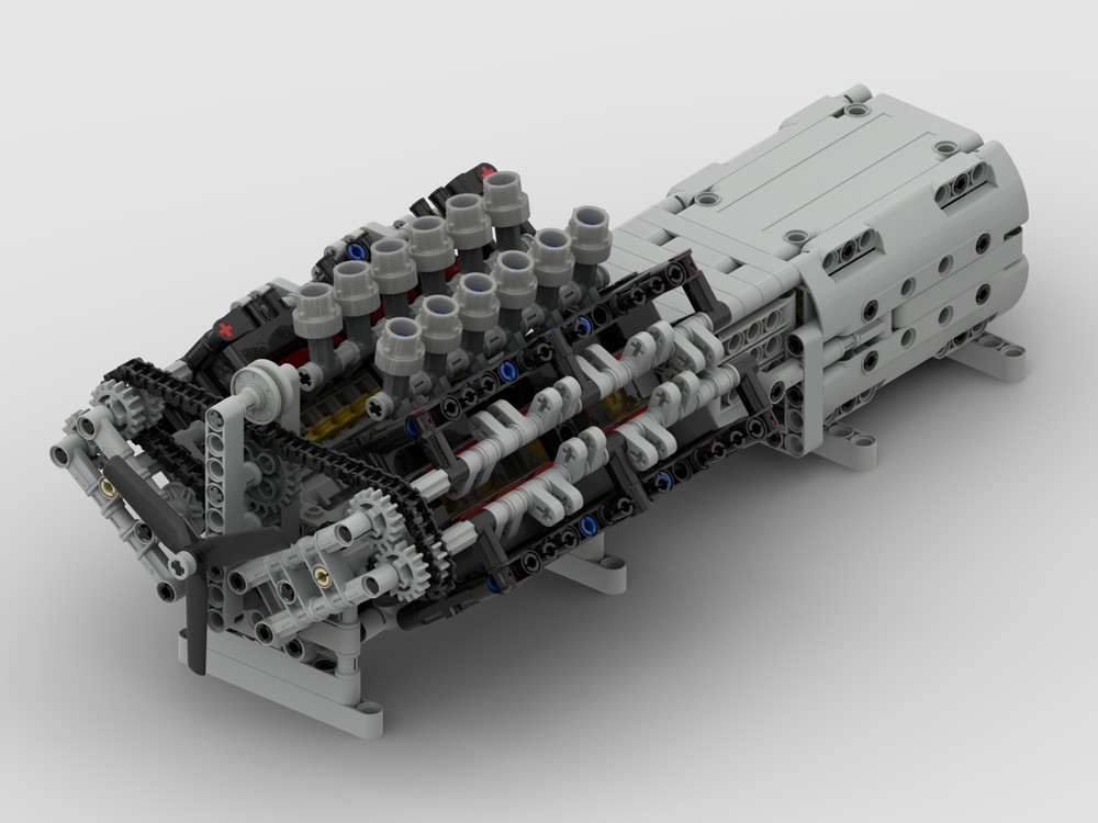 LEGO MOC V12 Engine with Gearbox Mk2 by Bricktec Designs | Rebrickable ...