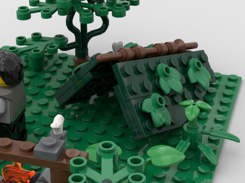 LEGO MOC shelter with campfire by MajorBird | Rebrickable - Build with LEGO