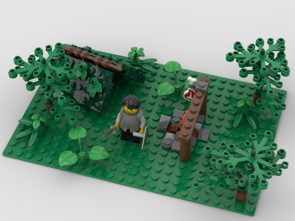 LEGO MOC shelter with campfire by MajorBird | Rebrickable - Build with LEGO