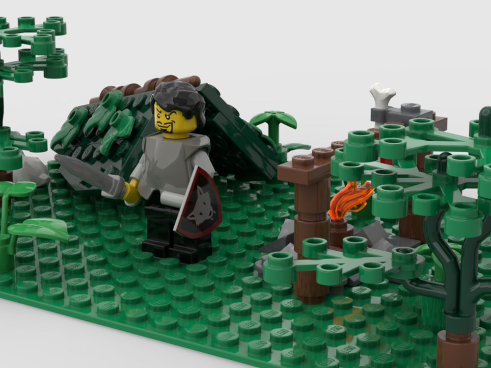 LEGO MOC shelter with campfire by MajorBird | Rebrickable - Build with LEGO