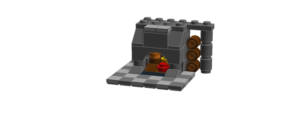 LEGO MOC Fireplace with firewood storage by Cat_Eye | Rebrickable ...