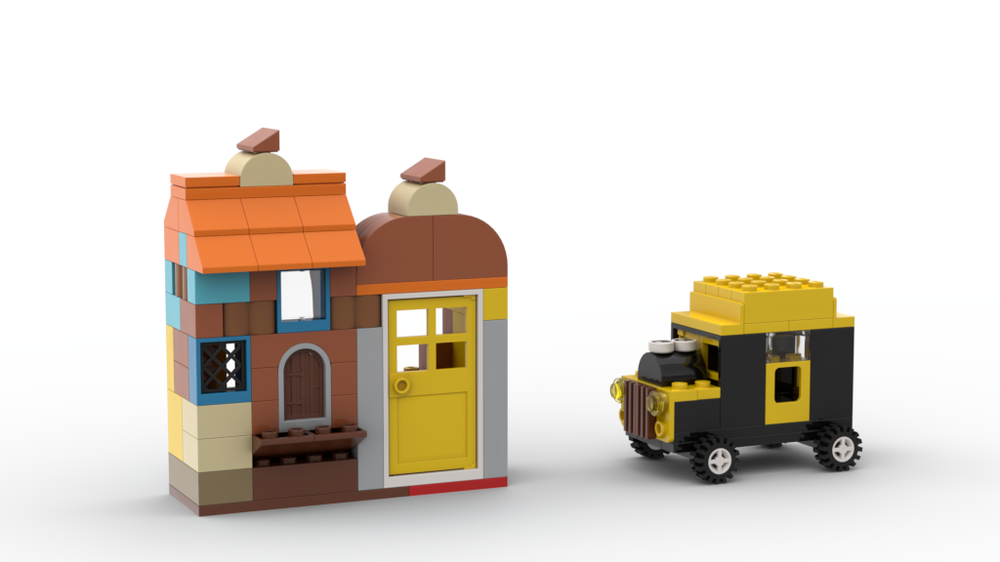 LEGO MOC 11004 Orange house and black-yellow car by Lenarex ...