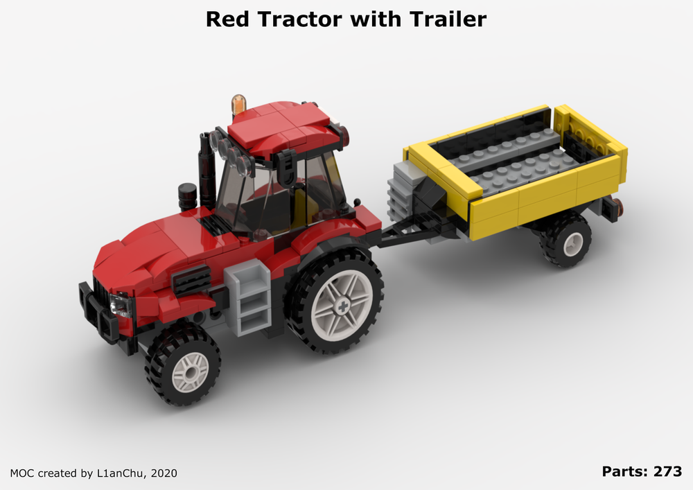 LEGO MOC Red Tractor with Trailer by l1anchu | Rebrickable - Build with ...