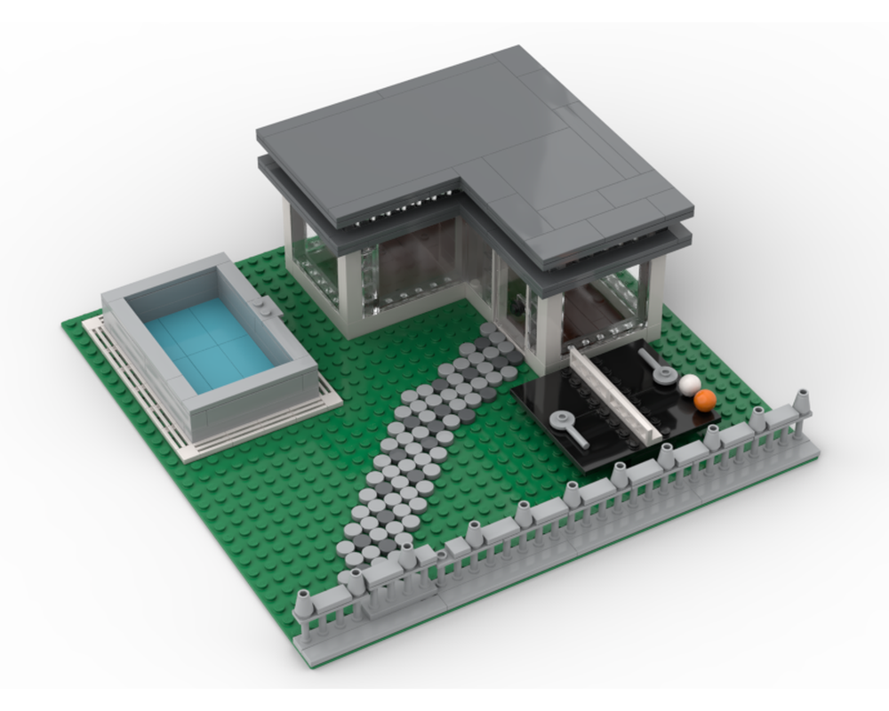 Lego Moc Summer House With Pool By Nicow Rebrickable Build With Lego