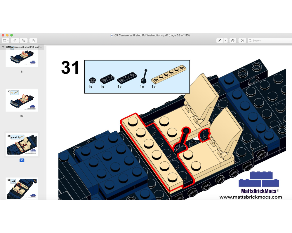 LEGO MOC 69 Camaro SS 8 stud by Mattsbrickmocs | Rebrickable - Build ...