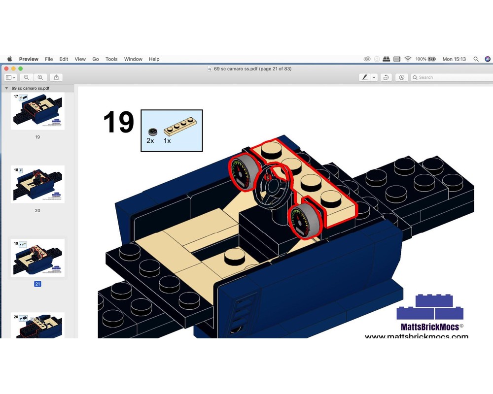 LEGO MOC 69 Camaro SS 6 stud by Mattsbrickmocs | Rebrickable - Build ...