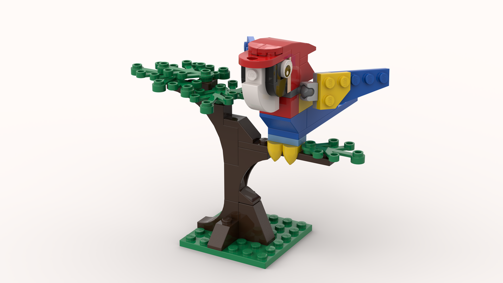 LEGO MOC Macaw standing in a tree by hrodas | Rebrickable - Build with LEGO