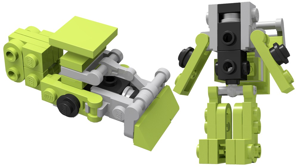 Lego Moc Transformer G1 Mini Constructions Scrapper Instruction Mini