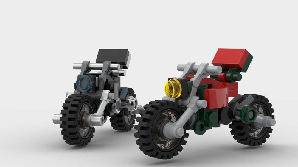 LEGO MOC Micro Harley Davidson Motorcycle with Sissybar Ajustable ...