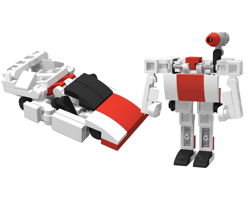 LEGO MOC Transformer G1 Red Alert Instruction Mini Mecha by FreshBricks ...