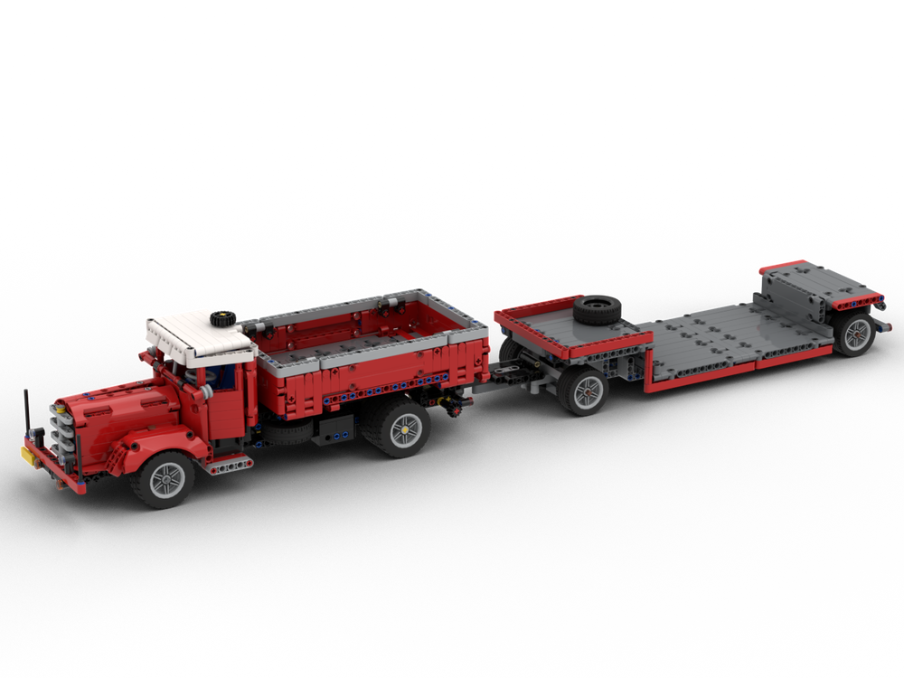 LEGO MOC Side Dumper Truck with Low Loader Trailer "Büssing" ( 42098 C ...