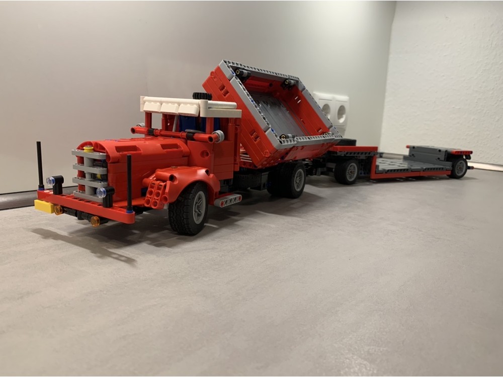 LEGO MOC Side Dumper Truck with Low Loader Trailer "Büssing" ( 42098 C ...