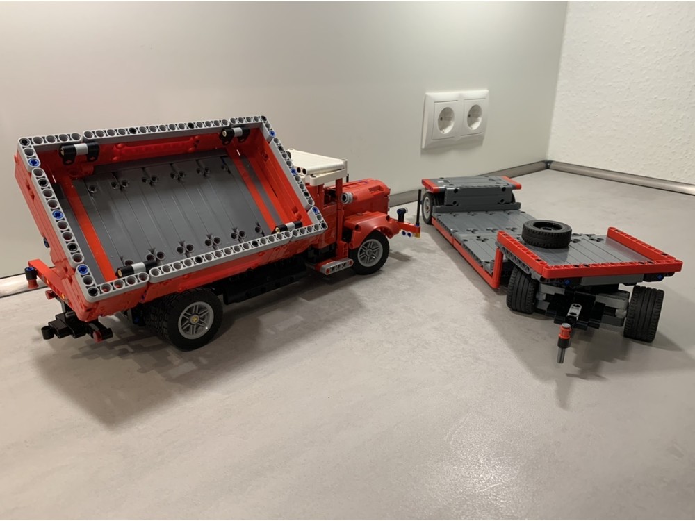 LEGO MOC Side Dumper Truck with Low Loader Trailer "Büssing" ( 42098 C ...