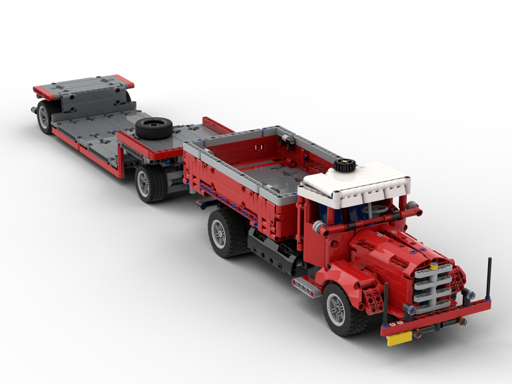 LEGO MOC Side Dumper Truck with Low Loader Trailer "Büssing" ( 42098 C ...