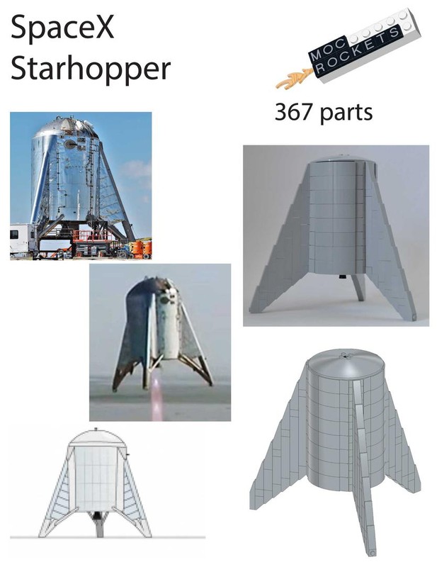 Lego Moc Spacex Starhopper Saturn V Scale By Mocrockets Rebrickable
