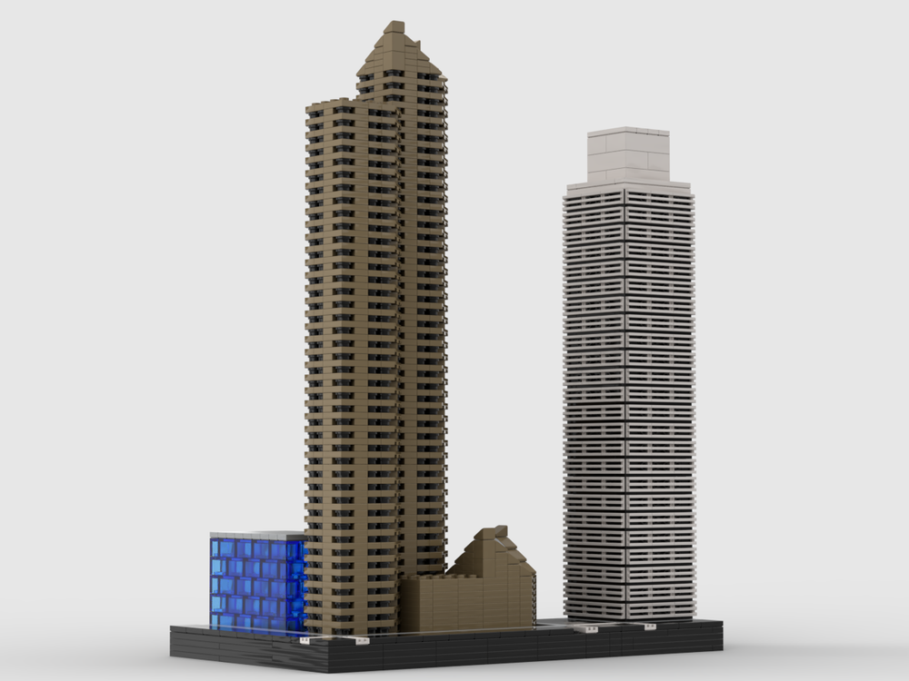 LEGO MOC-48283 1000 Lakeshore Plaza and One Mag Mile at 1/650th Scale ...