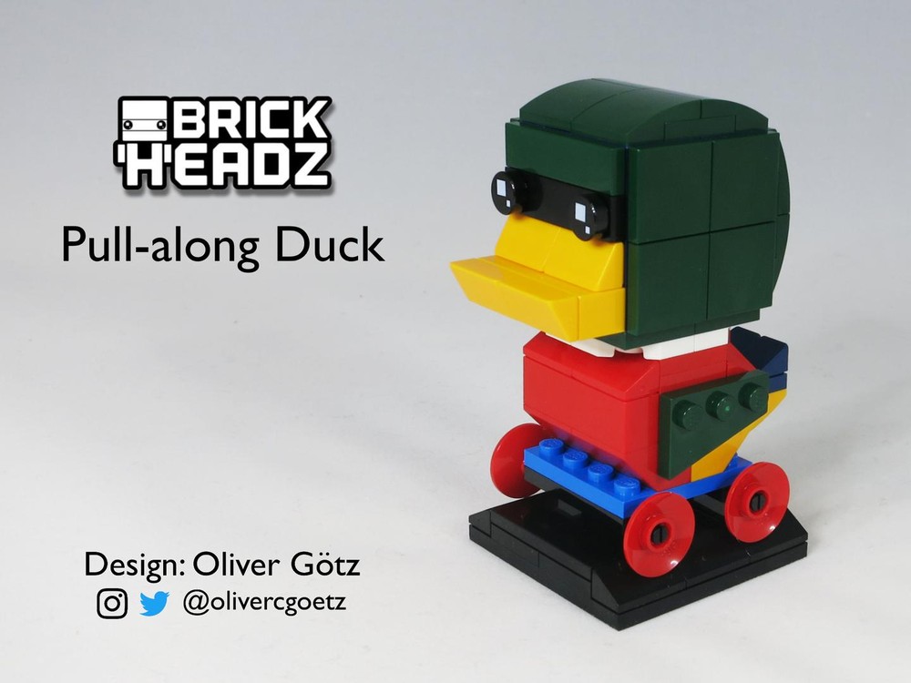 LEGO MOC Pull-along Duck BrickHeadz (green version) by olivercgoetz ...