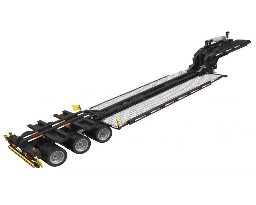 LEGO MOC 1:17 scale Lowboy trailer in black by motomatt | Rebrickable ...