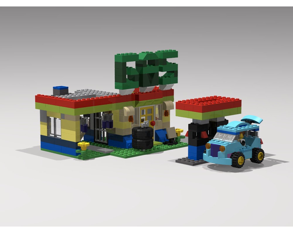LEGO MOC 10698 Gas Station + Car by Moe Brickman | Rebrickable - Build ...