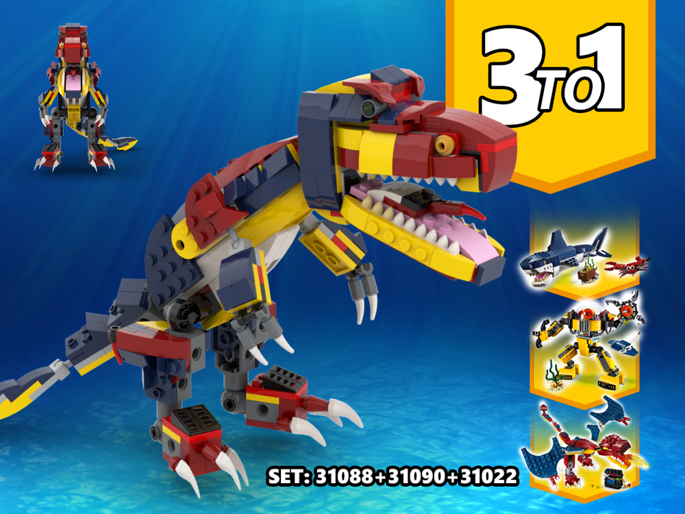 Lego Moc 3 To 1 Dinosaur Alternative Build Build From Set 31090