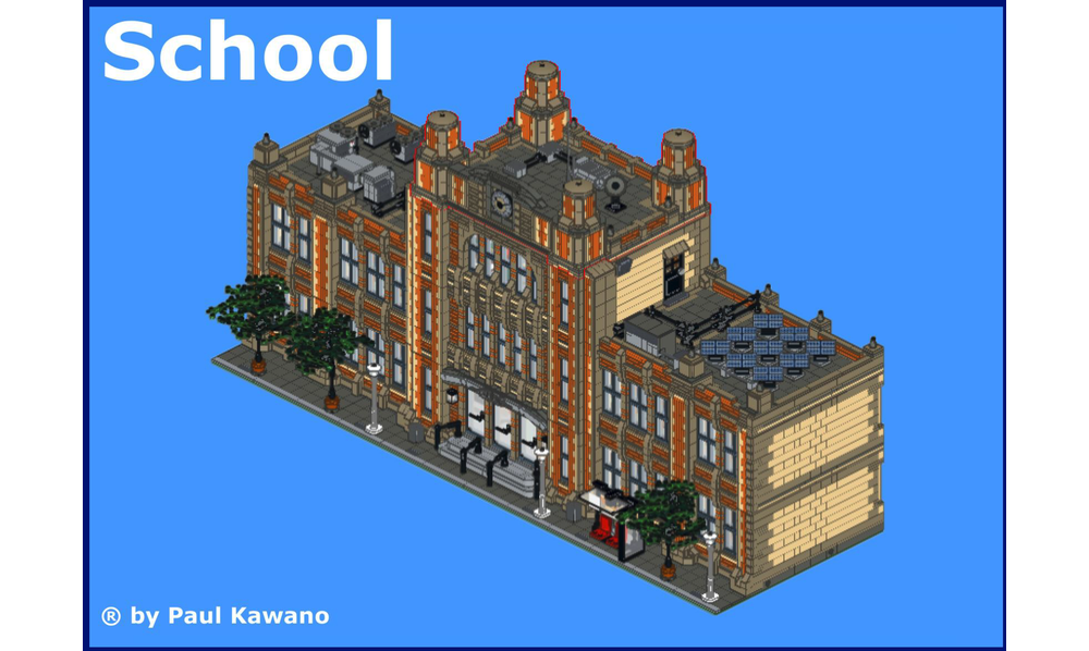 LEGO MOC-49130 Modular School by peedeejay | Rebrickable - Build with LEGO