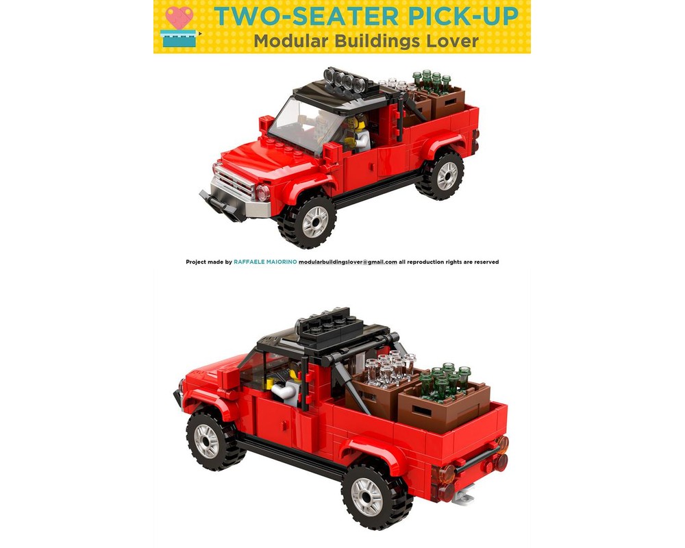 LEGO MOC Two-seat Pick-up by modularbuildingslover | Rebrickable ...