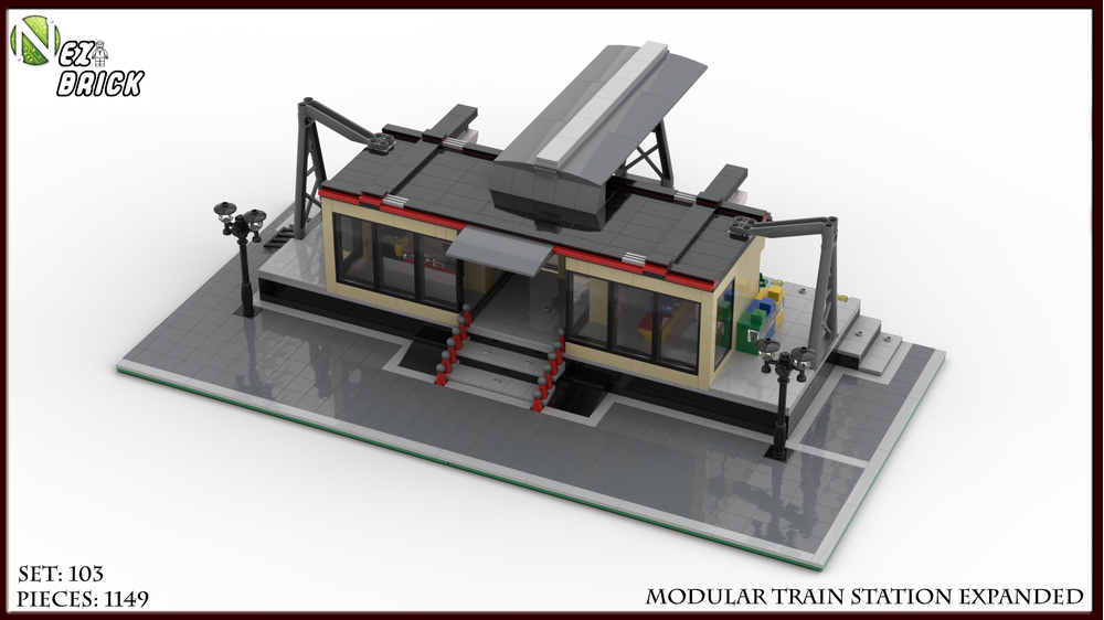 LEGO MOC Modular Train Station Expanded by CyberLogic | Rebrickable ...