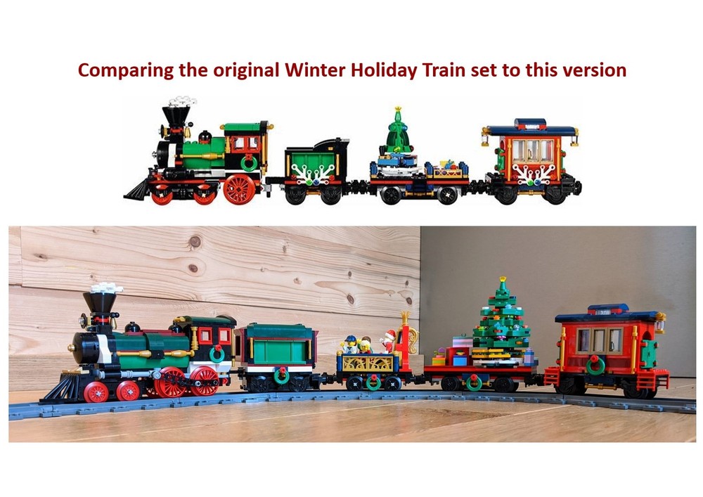 LEGO MOC Motorized and Improved Christmas Train by seejay | Rebrickable ...
