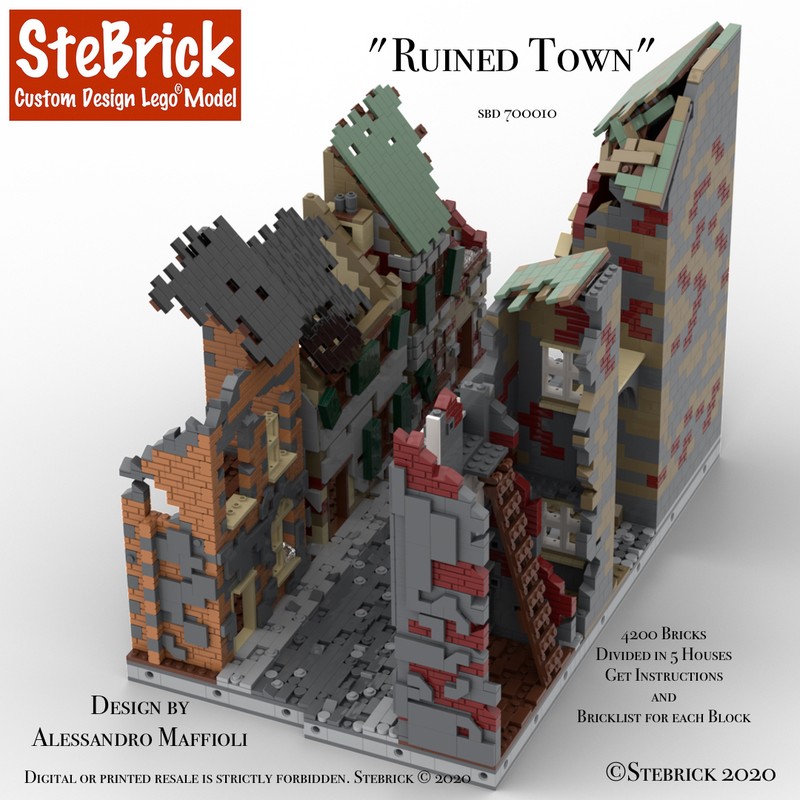 LEGO MOC Ruined Town by STEBRICK | Rebrickable - Build with LEGO