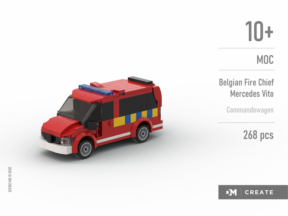 LEGO MOC Belgian Fire Chief Vehicle - Mercedes Vito (Brandweer ...