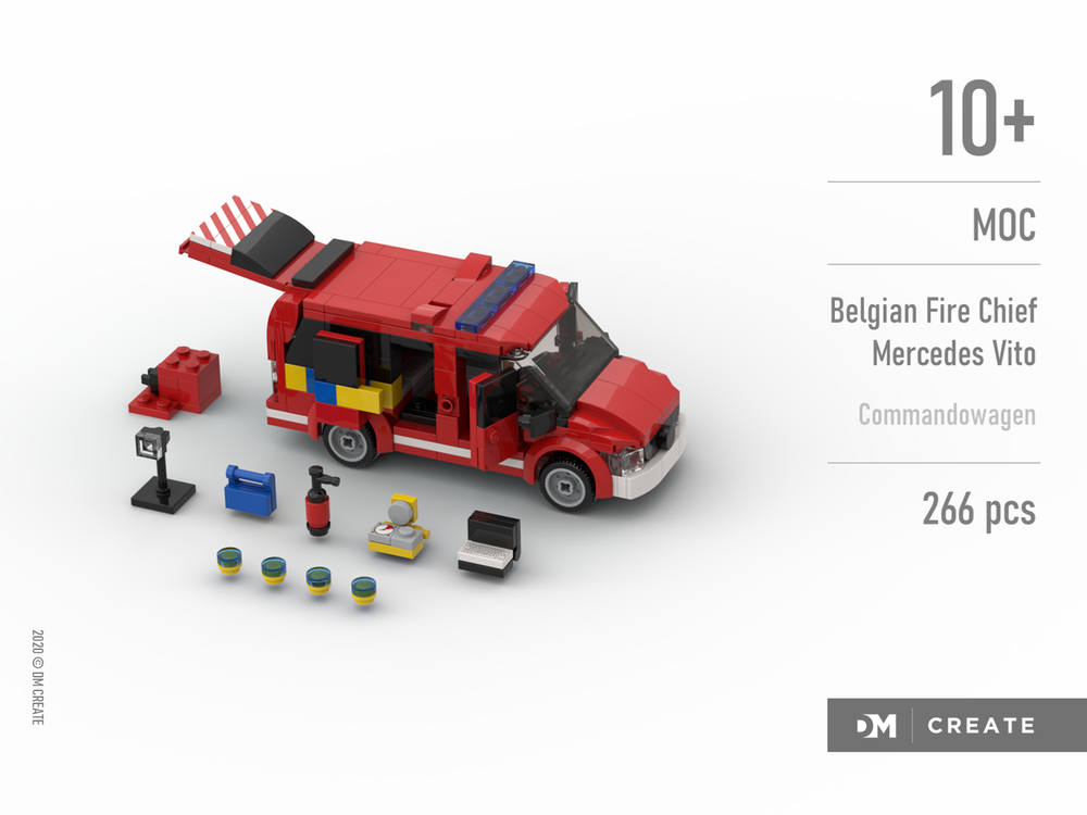 LEGO MOC Belgian Fire Chief Vehicle - Mercedes Vito (Brandweer ...