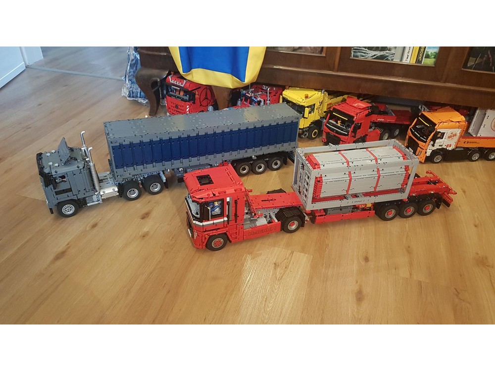 LEGO MOC Overseas Container Trailer (RC) by Huwi | Rebrickable - Build ...