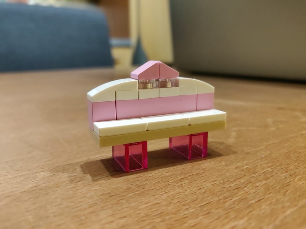 LEGO MOC Pink & White Bench by AngiKiki | Rebrickable - Build with LEGO