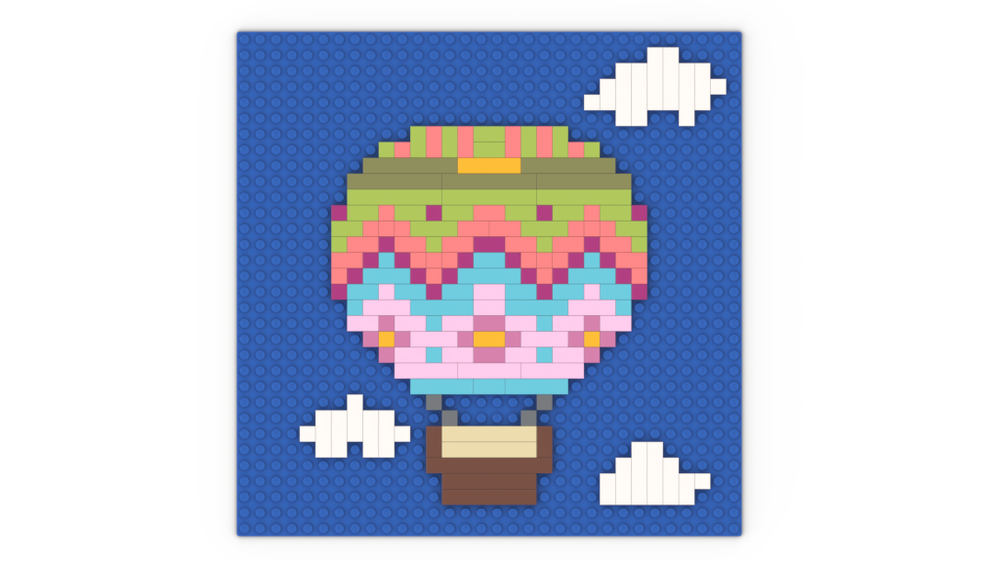 Lego Moc Mosaic Hot Air Balloon By Lenarex Rebrickable Build With