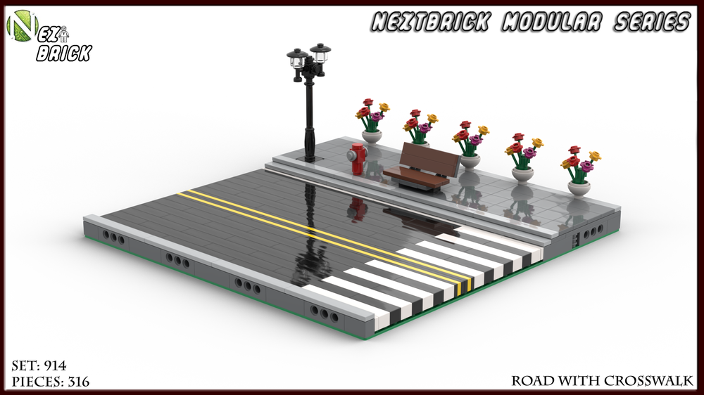 LEGO MOC NEXTBrick System Modular Road With Crosswalk by CyberLogic ...